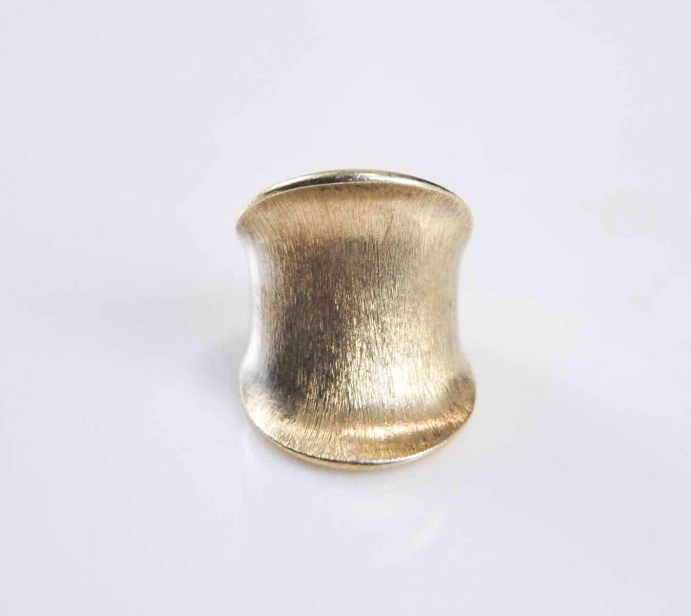 Signed 925 Italy Gold over Sterling Silver Saddle Ring ...