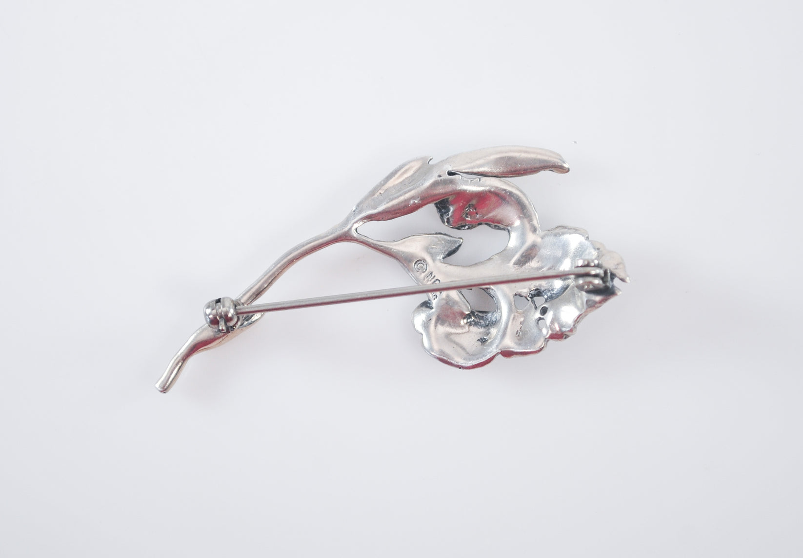 Vintage NGA Sterling Silver Signed Flower Brooch – Silver Vintage Jewelry