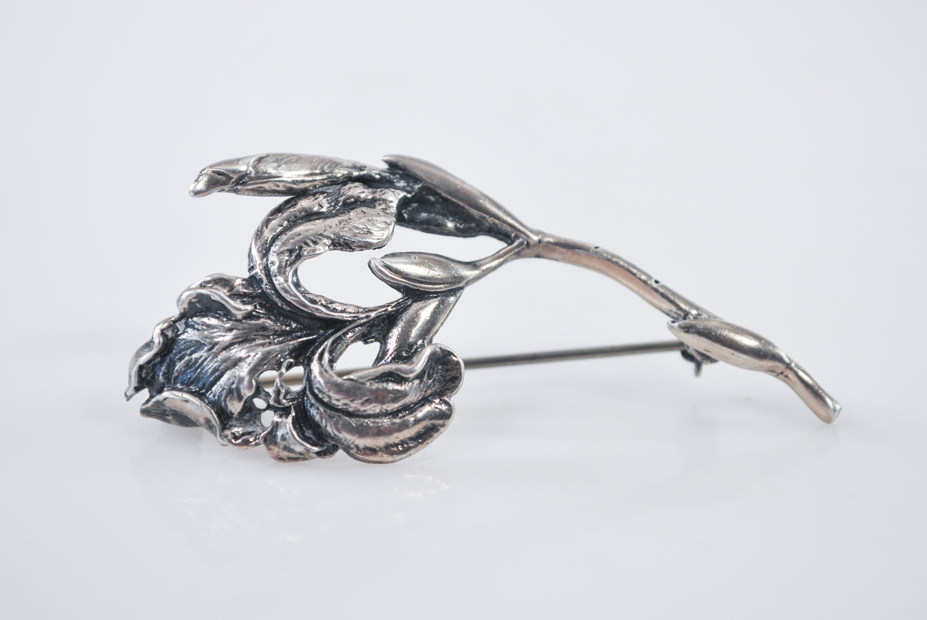 Vintage NGA Sterling Silver Signed Flower Brooch – Silver Vintage Jewelry