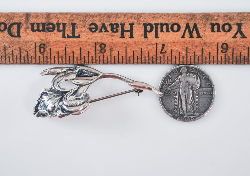 Vintage NGA Sterling Silver Signed Flower Brooch – Silver Vintage Jewelry