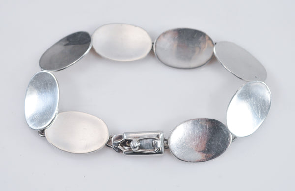 925 Mexico Sterling Silver Oval Disc Link Bracelet – silvervintagejewelry