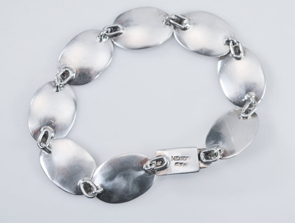 925 Mexico Sterling Silver Oval Disc Link Bracelet – silvervintagejewelry