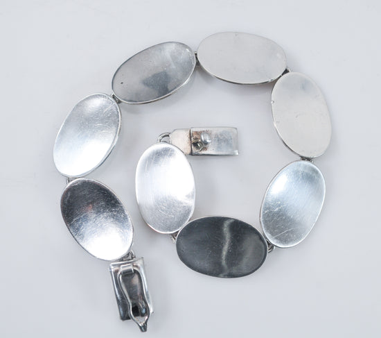 925 Mexico Sterling Silver Oval Disc Link Bracelet – silvervintagejewelry