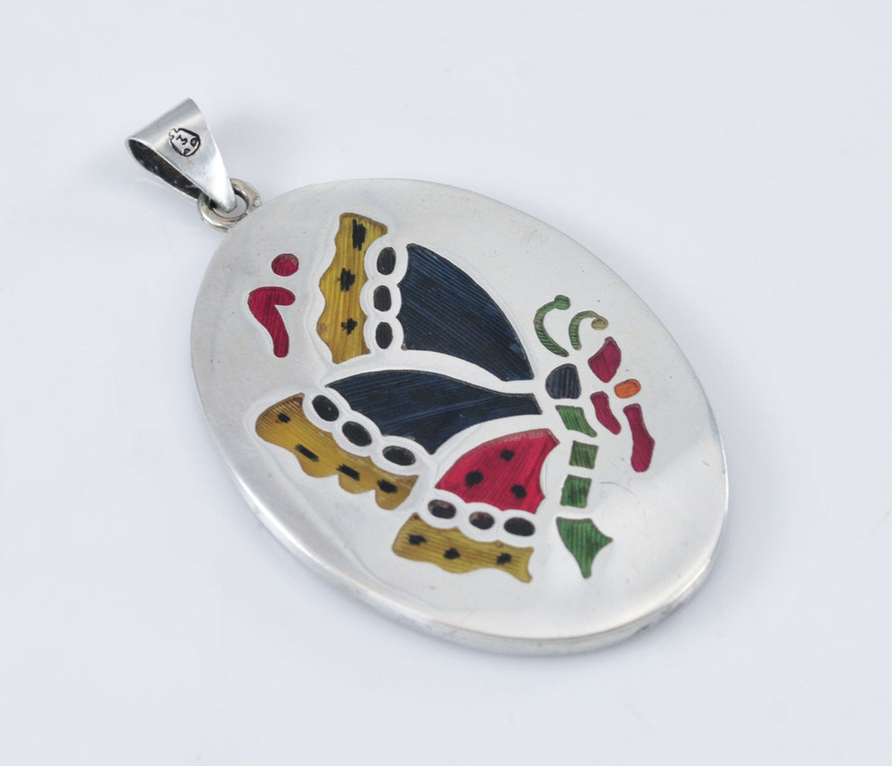 Vintage 925 Old Mexico Sterling Silver Pluma Azteca Butterfly Pendant ...