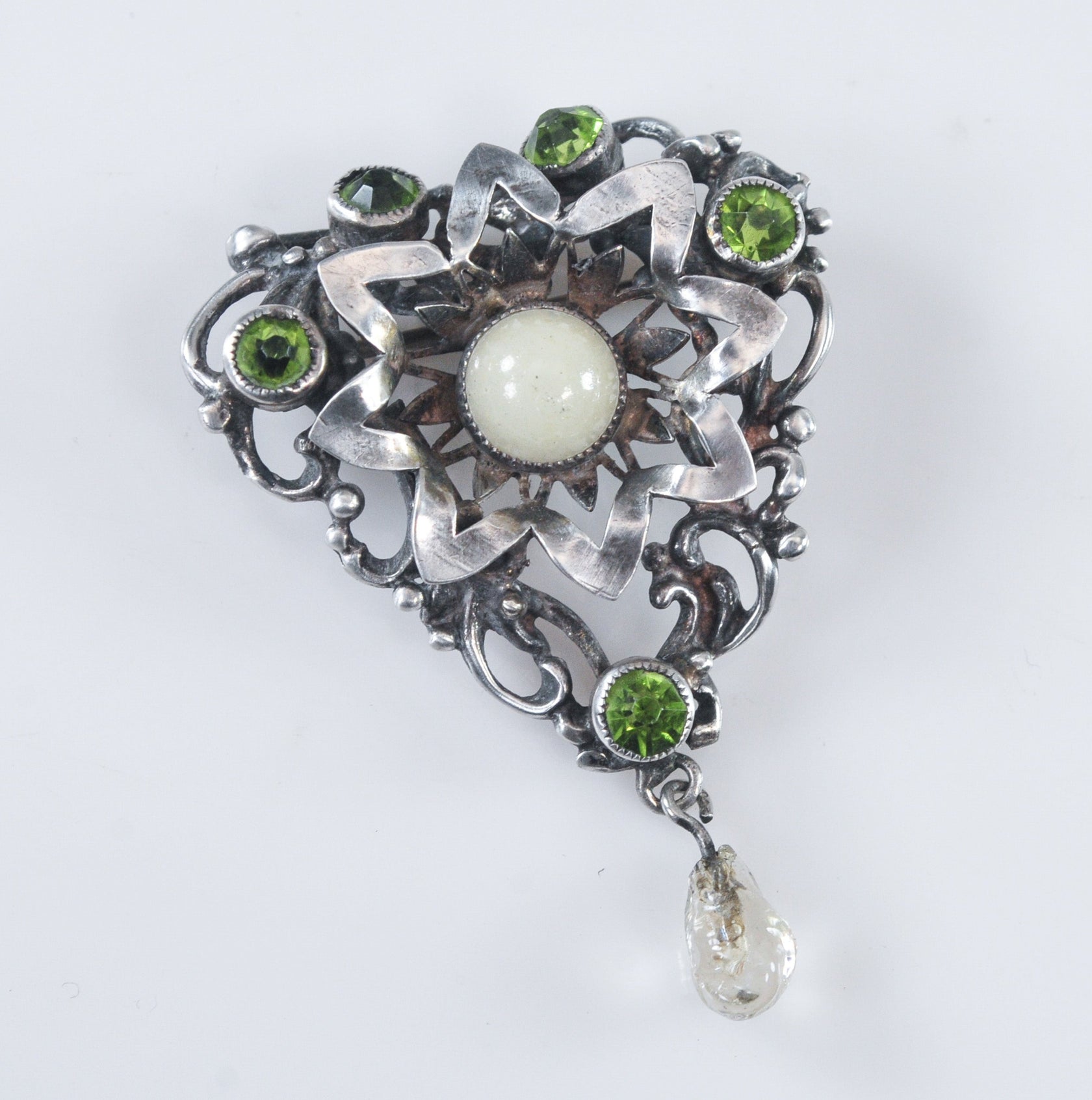 Antique Sterling Silver Floral Brooch – Silver Vintage Jewelry