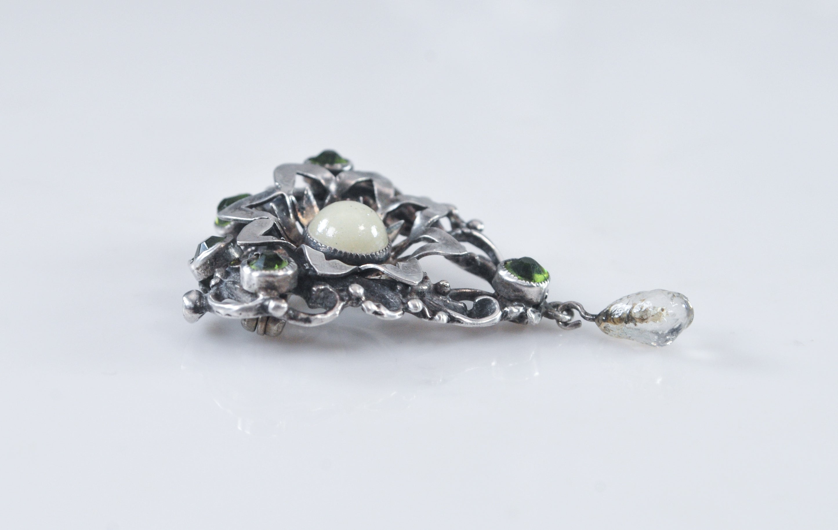 Antique Sterling Silver Floral Brooch – Silver Vintage Jewelry