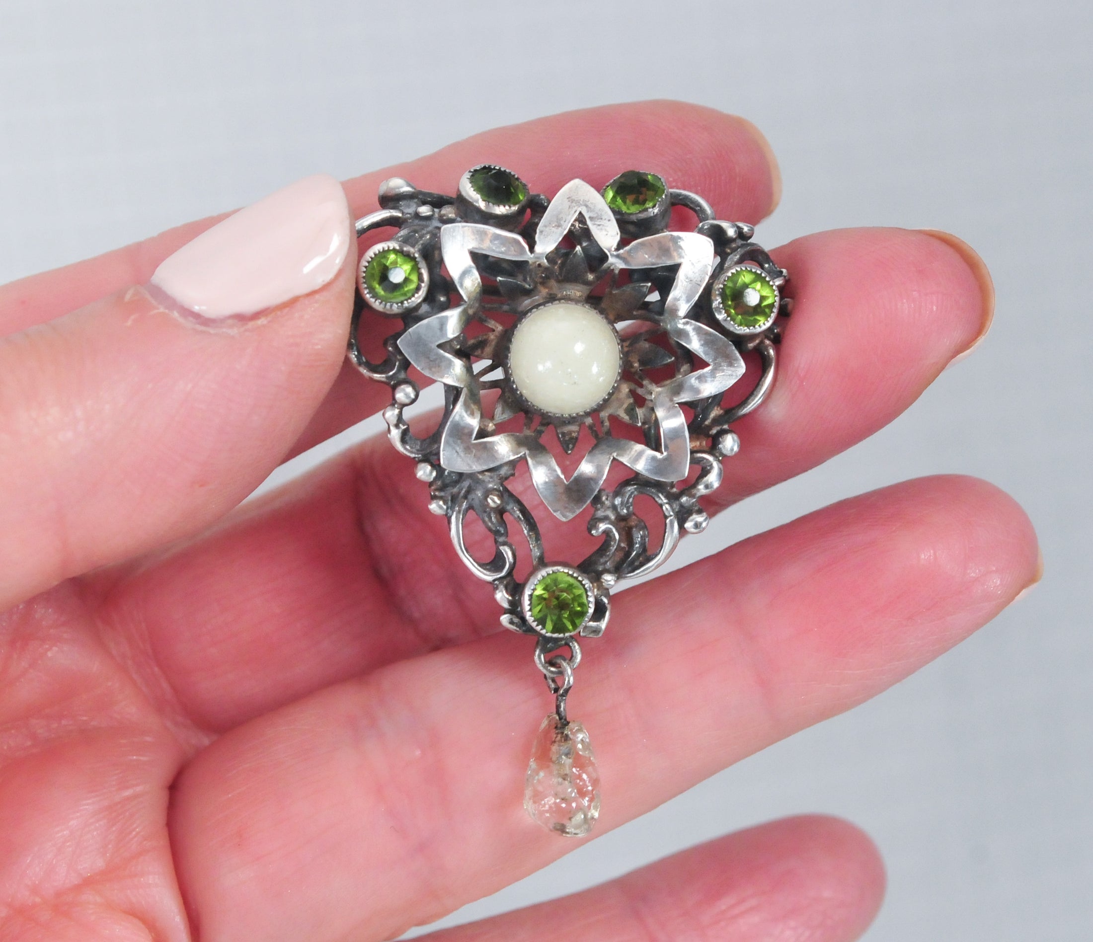 Antique Sterling Silver Floral Brooch – Silver Vintage Jewelry